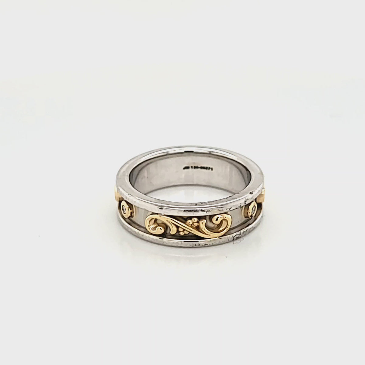 Etruscan-Style Ring with Diamonds in 14k Gold – Artistry in Gold